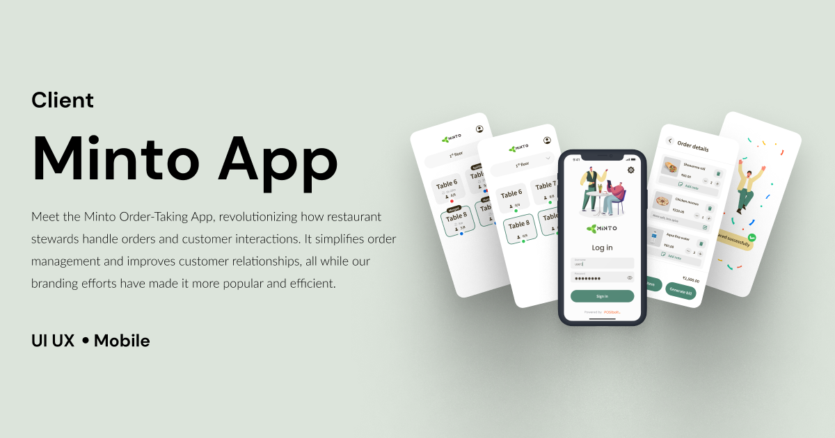 Minto Order Taking App for Restaurants | UI/UX, Branding, and App ...